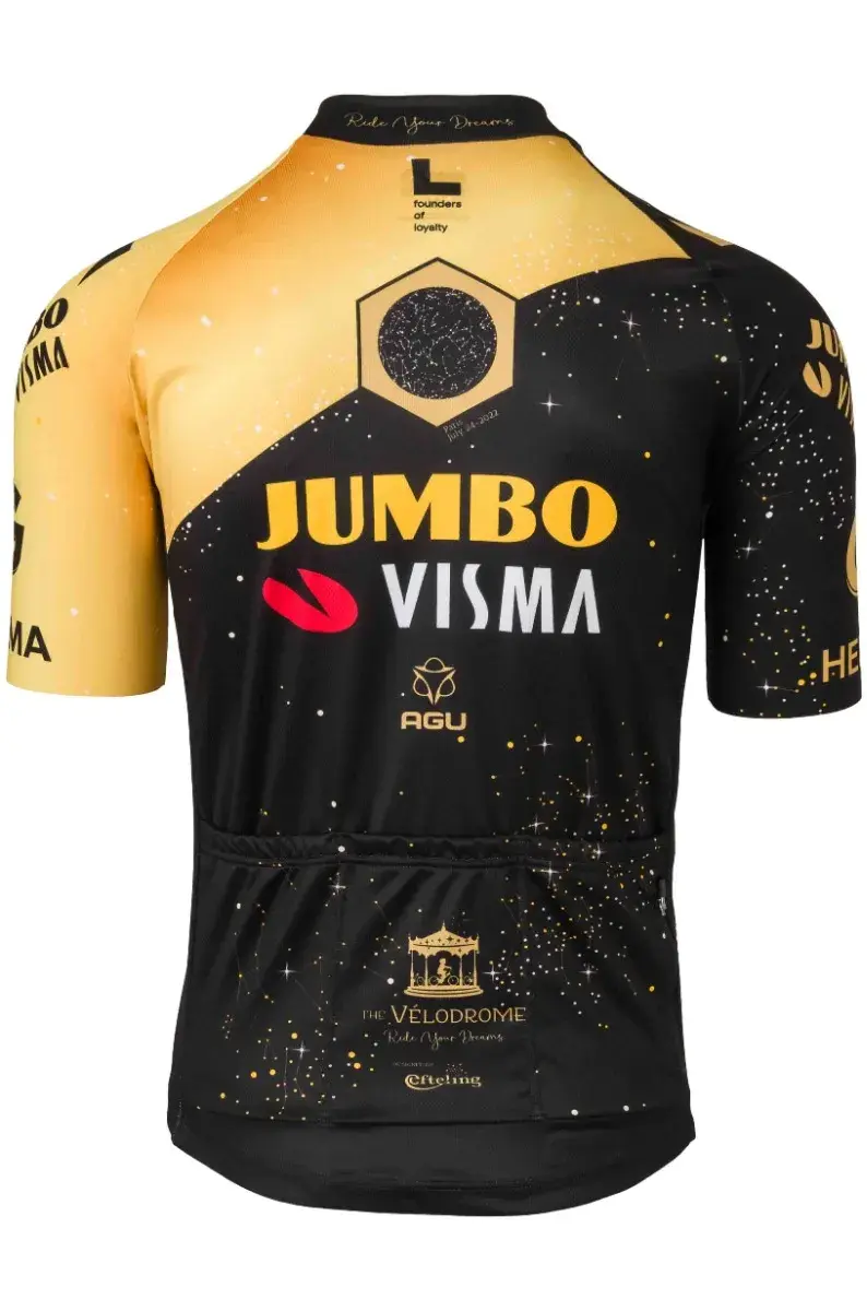 AGU Jumbo-Visma Replica TDF Fietsshirt Korte Mouwen Geel/Zwart Heren ...
