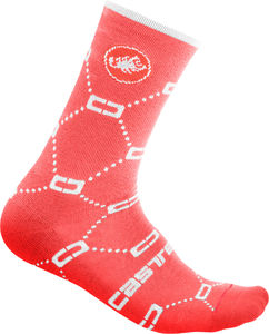 Castelli Doppio C 15 Fietssokken Roze/Wit Unisex koop je bij Futurumshop.nl