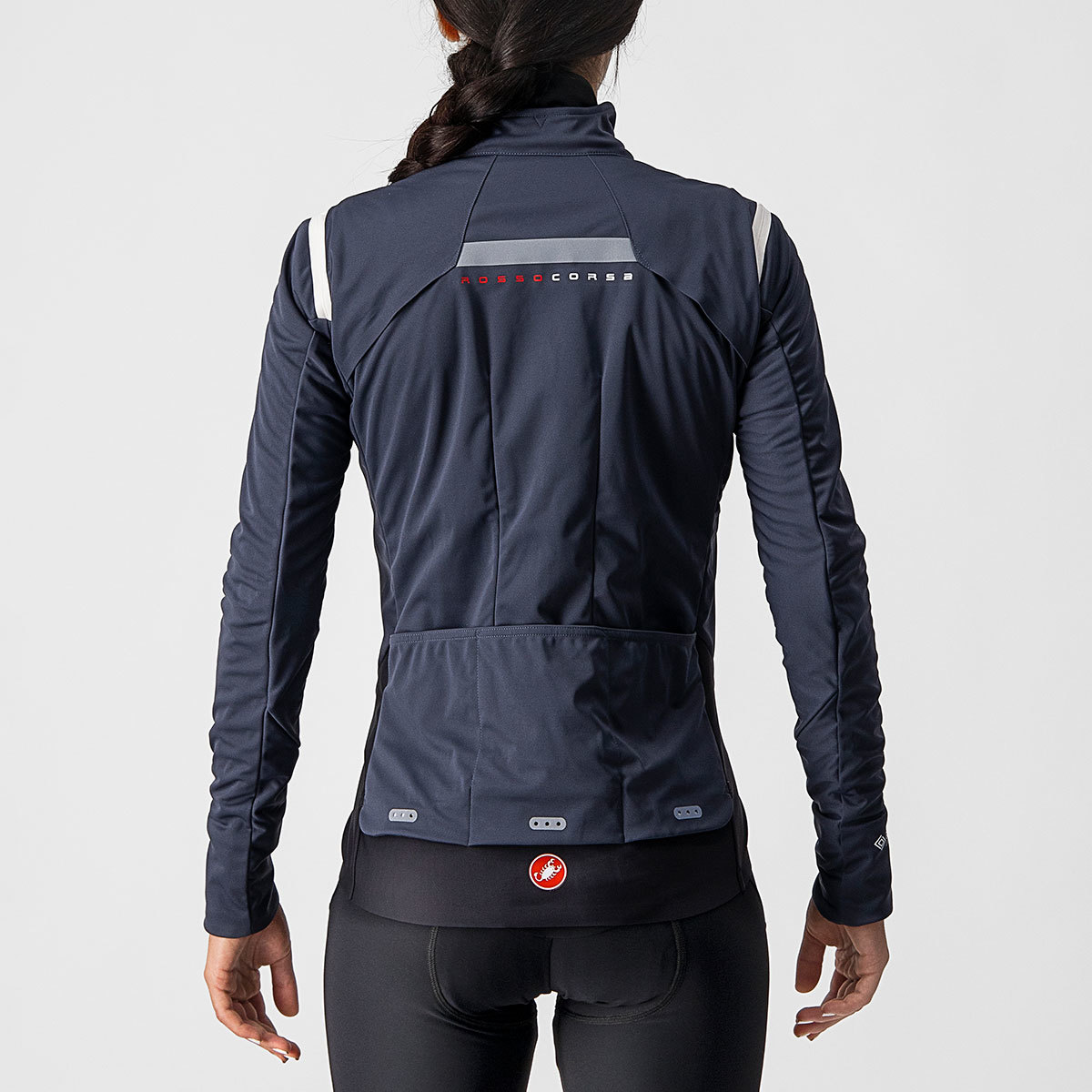 Castelli Alpha Ros 2 Fietsjack Donkerblauw/Roze Dames