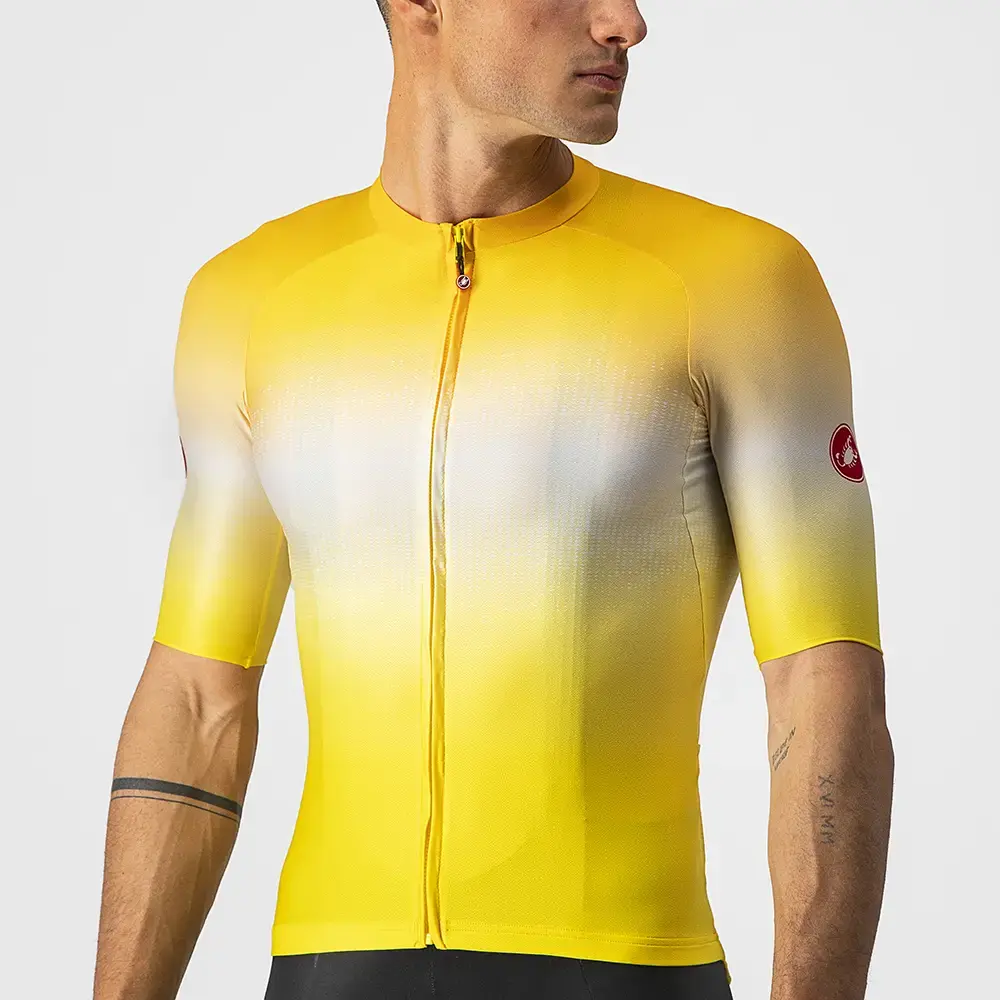 Castelli Aero Race 6.0 Fietsshirt Korte Mouwen Geel/Wit Heren koop je ...