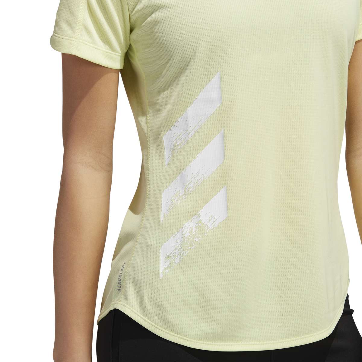 adidas Performance 3-Stripes Fast Hardloopshirt Korte Mouwen Geel Dames ...