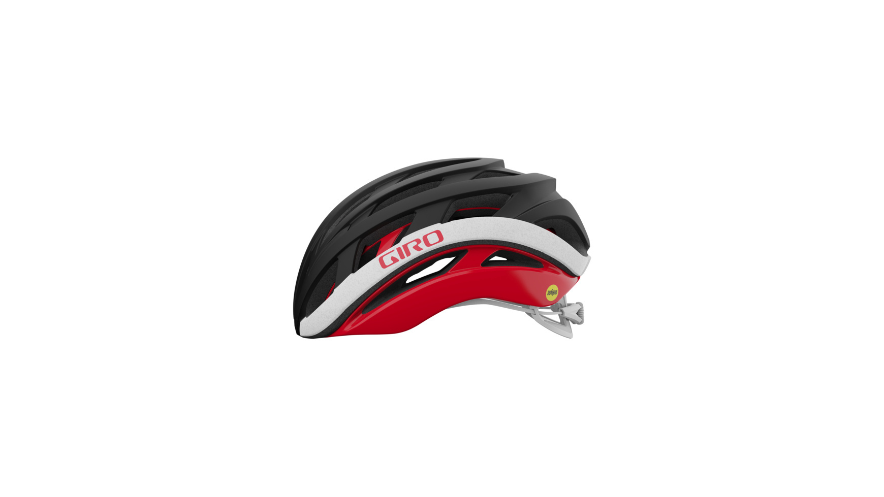 Giro Helios Spherical Race Fietshelm Mat Zwart/Rood/Wit