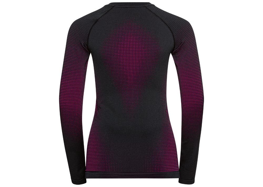 Odlo Performance Warm Eco Crew Neck Thermoshirt Lange Mouwen Zwart/Roze Dam