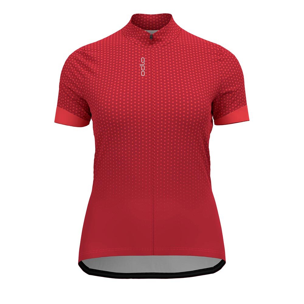 Odlo Essential Full Zip Fietsshirt Korte Mouwen Rood Dames koop je bij ...