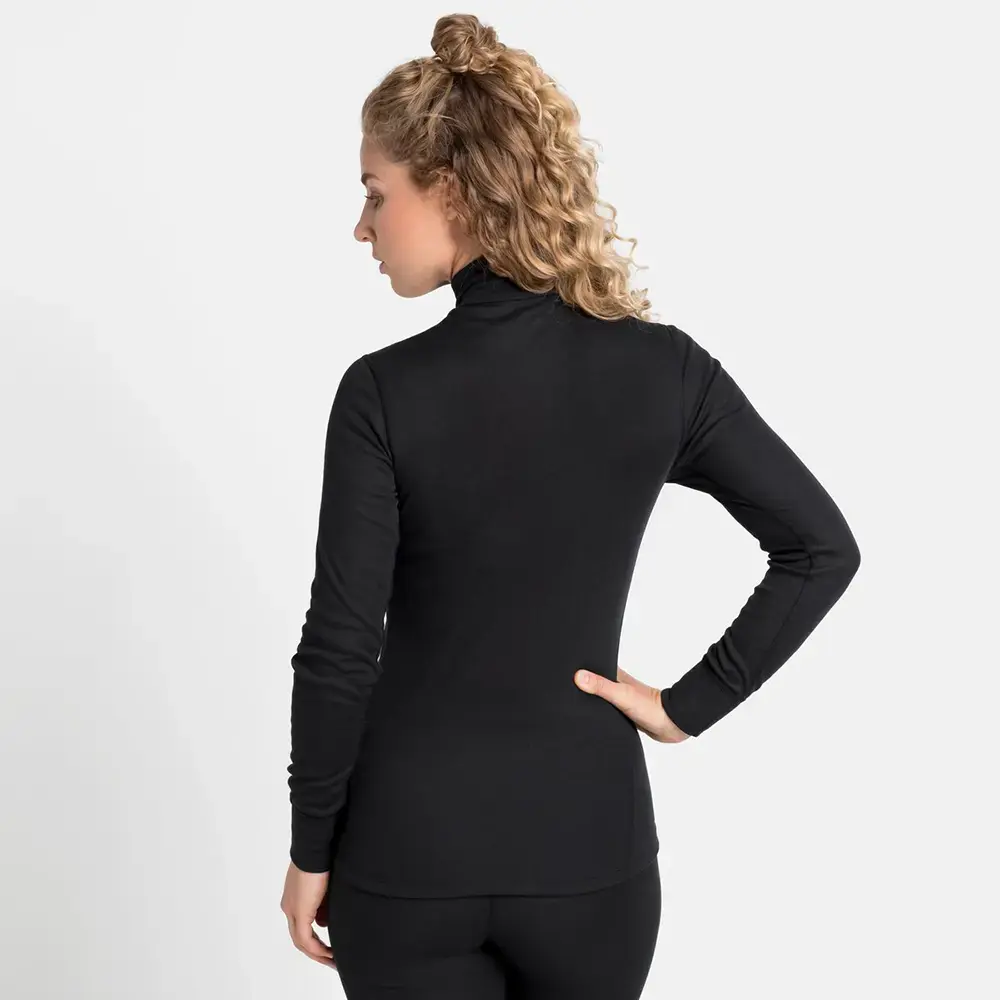 Odlo Active Warm Eco BL Turtle Neck Thermoshirt Lange Mouwen Zwart Dames
