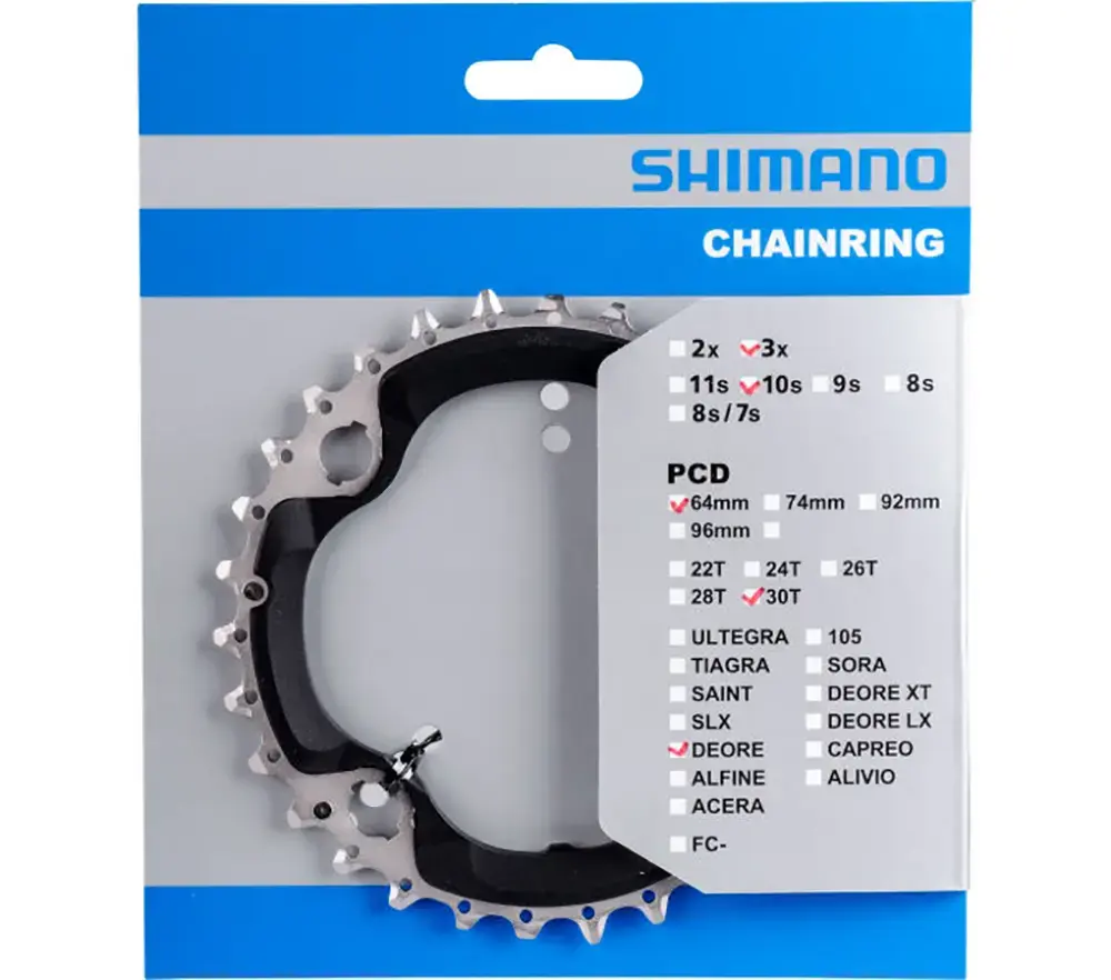 Shimano Deore FC-M6000 Triple Kettingblad Zwart 10 Speed