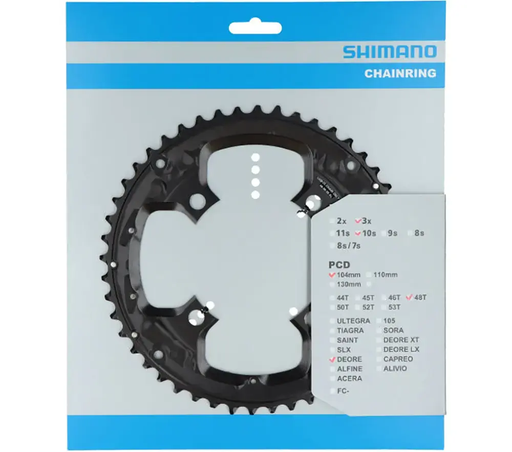 Shimano Deore FC-T6010 Triple Kettingblad met Beschermer Zwart 10 Speed