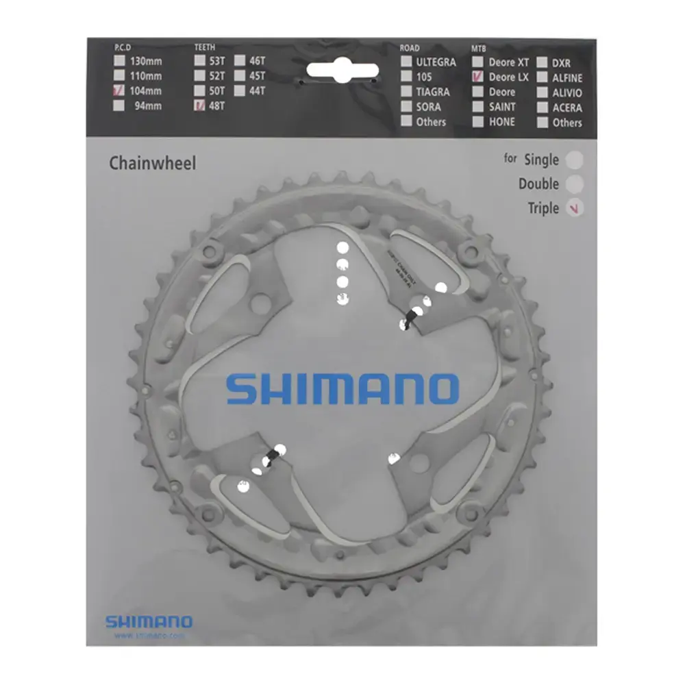 Shimano Deore LX FC-T671 Triple Kettingblad met Beschermer Zilver 10 Speed