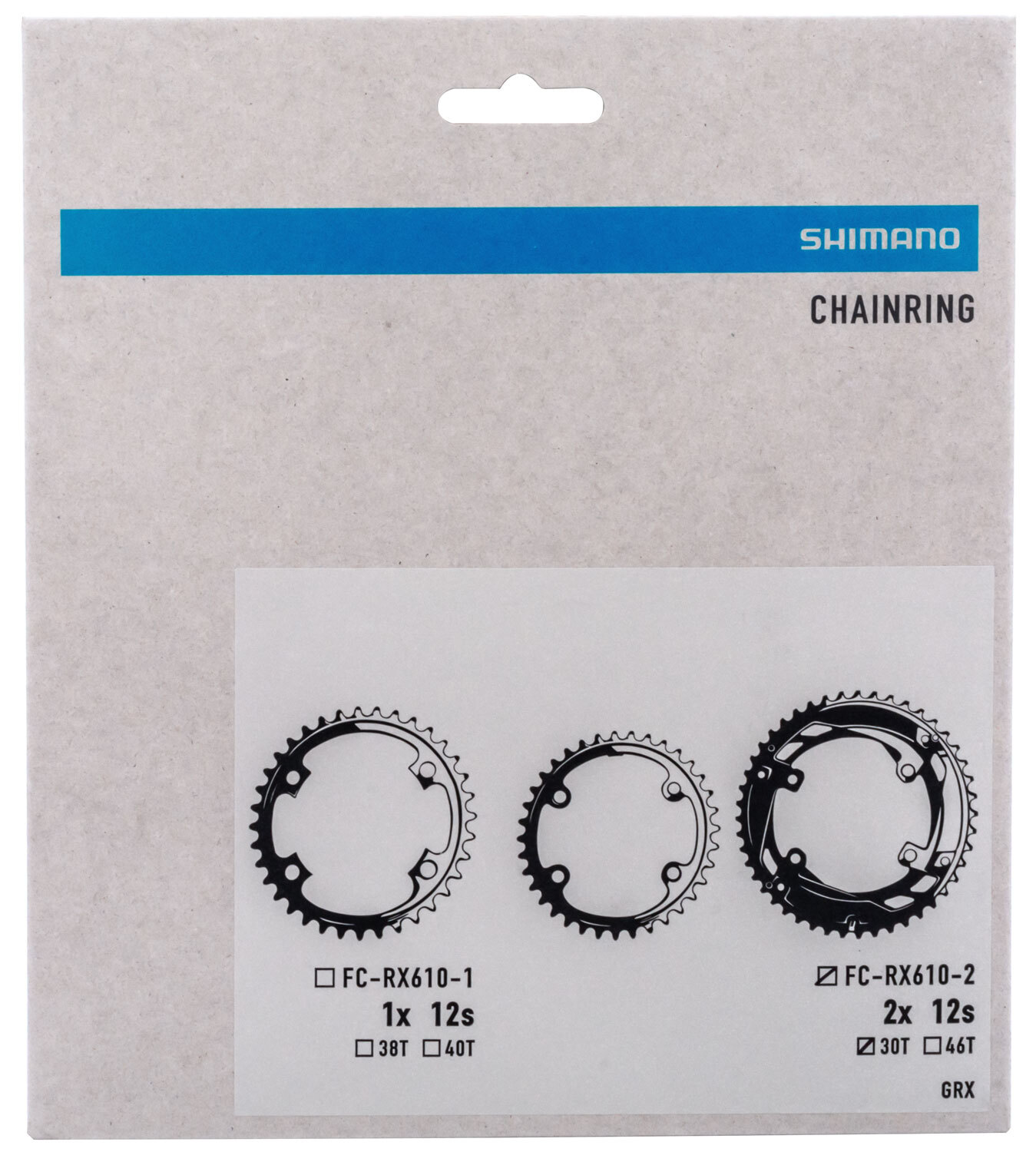 Shimano GRX FC-RX610 Dubbel Kettingblad 12 Speed