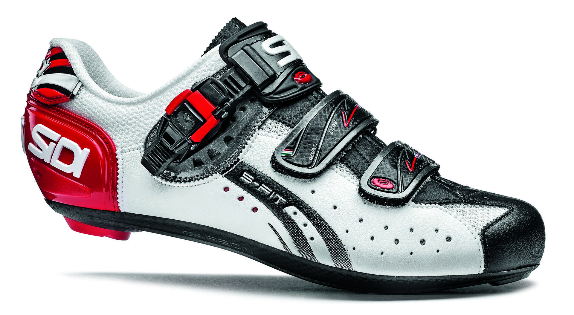 Sidi Genius 5 Fit Carbon Mega Wielrenschoenen Wit/Zwart/Rood Heren koop ...
