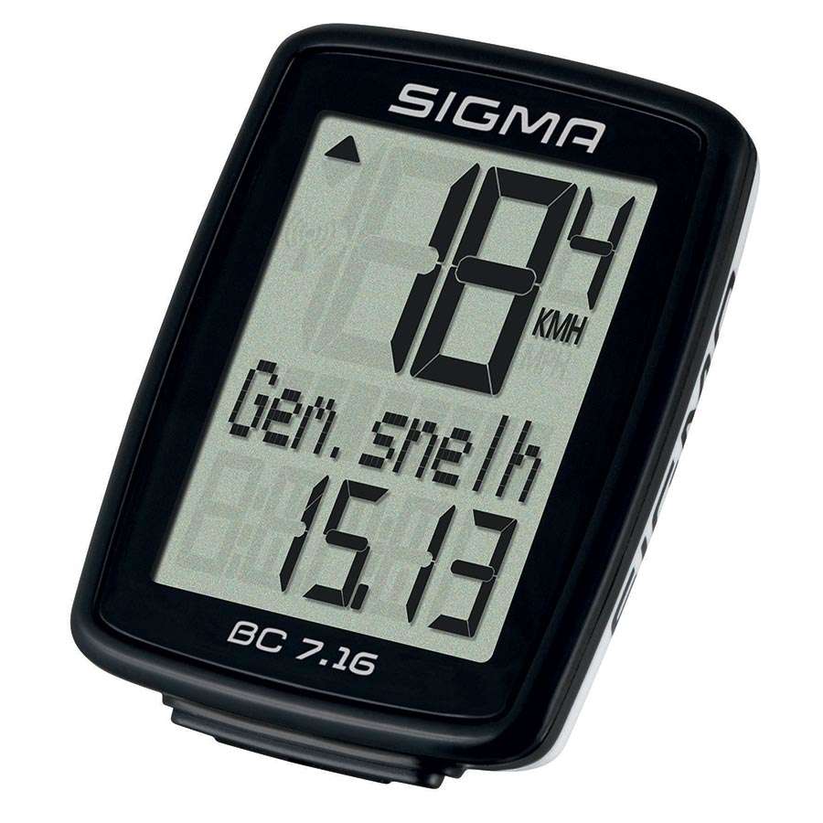 Sigma Sport BC 7.16 Fietscomputer met Draad Zwart
