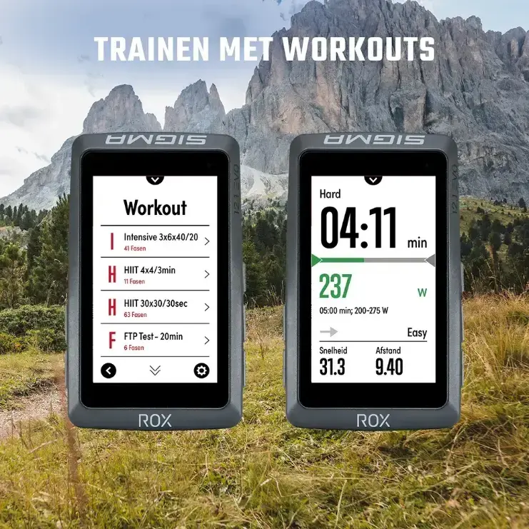 Sigma Sport ROX 12.1 EVO GPS Fietscomputer Bundel Grijs