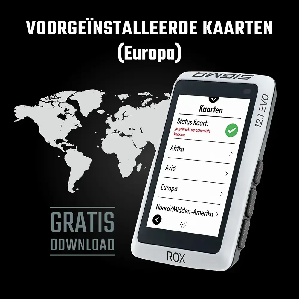 Sigma Sport ROX 12.1 EVO GPS Fietscomputer Bundel Grijs