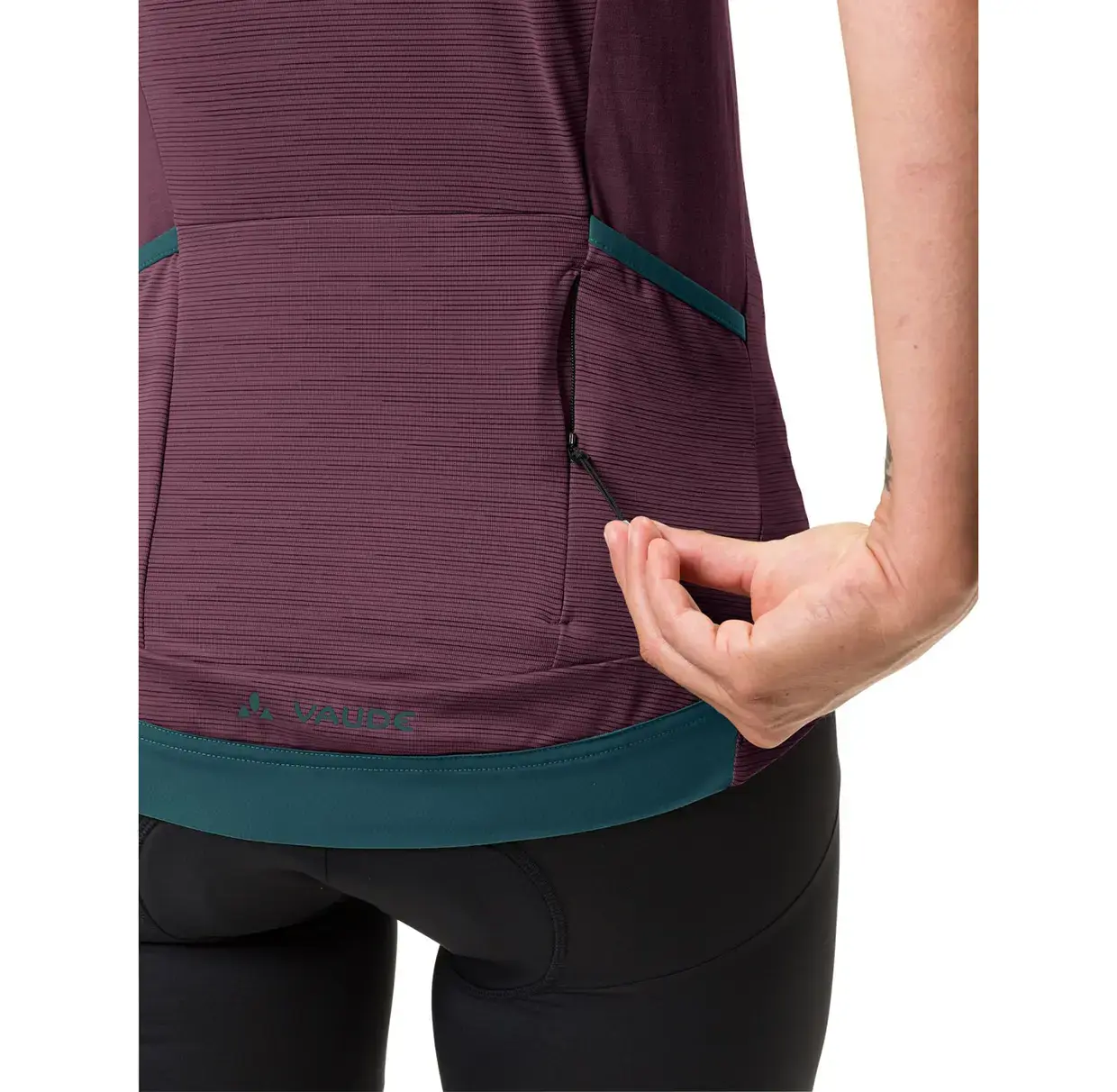 VAUDE Kuro FZ Fietsshirt Korte Mouwen Paars/Groen Dames