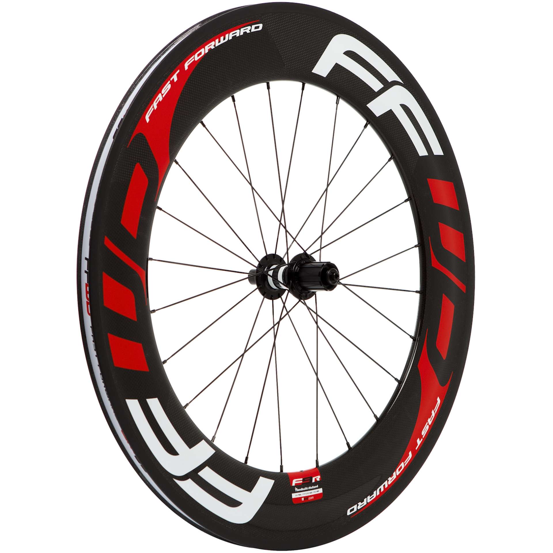 Fast Forward F9R Full Carbon Clincher Wielset Rood/Wit met FFWD Naaf