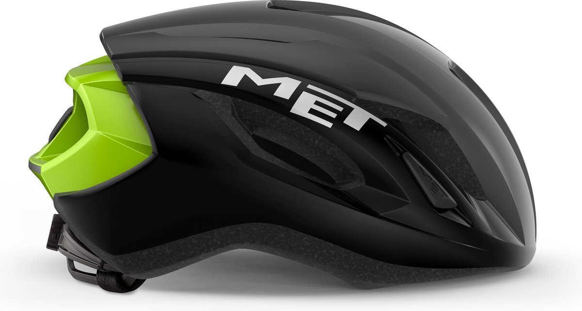 MET Strale Race Fietshelm Zwart/Fluo Geel