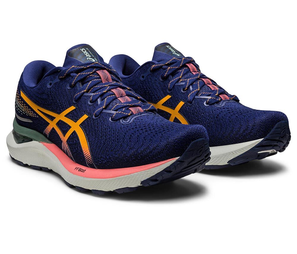 ASICS Gel-Cumulus 24 Trail Hardloopschoenen Paars/Oranje/Groen Dames ...
