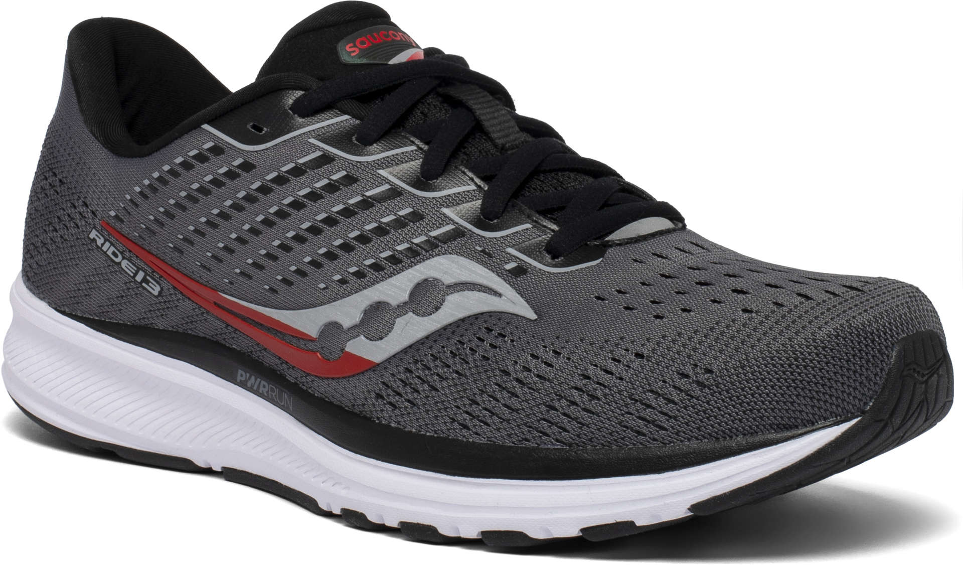 Saucony Ride 13 Hardloopschoenen Grijs/Zwart/Rood Heren