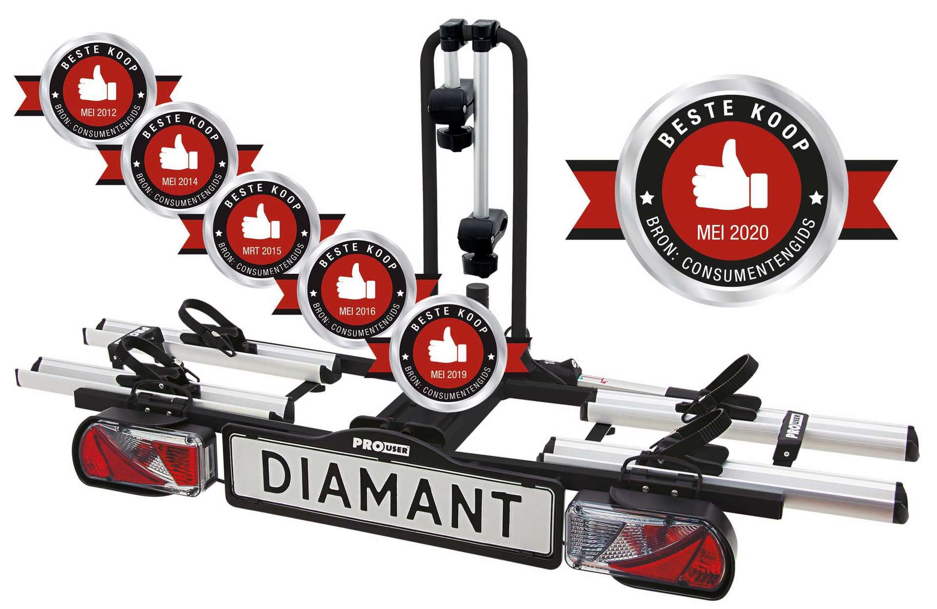 Pro User Diamant Fietsendrager voor 2 fietsen