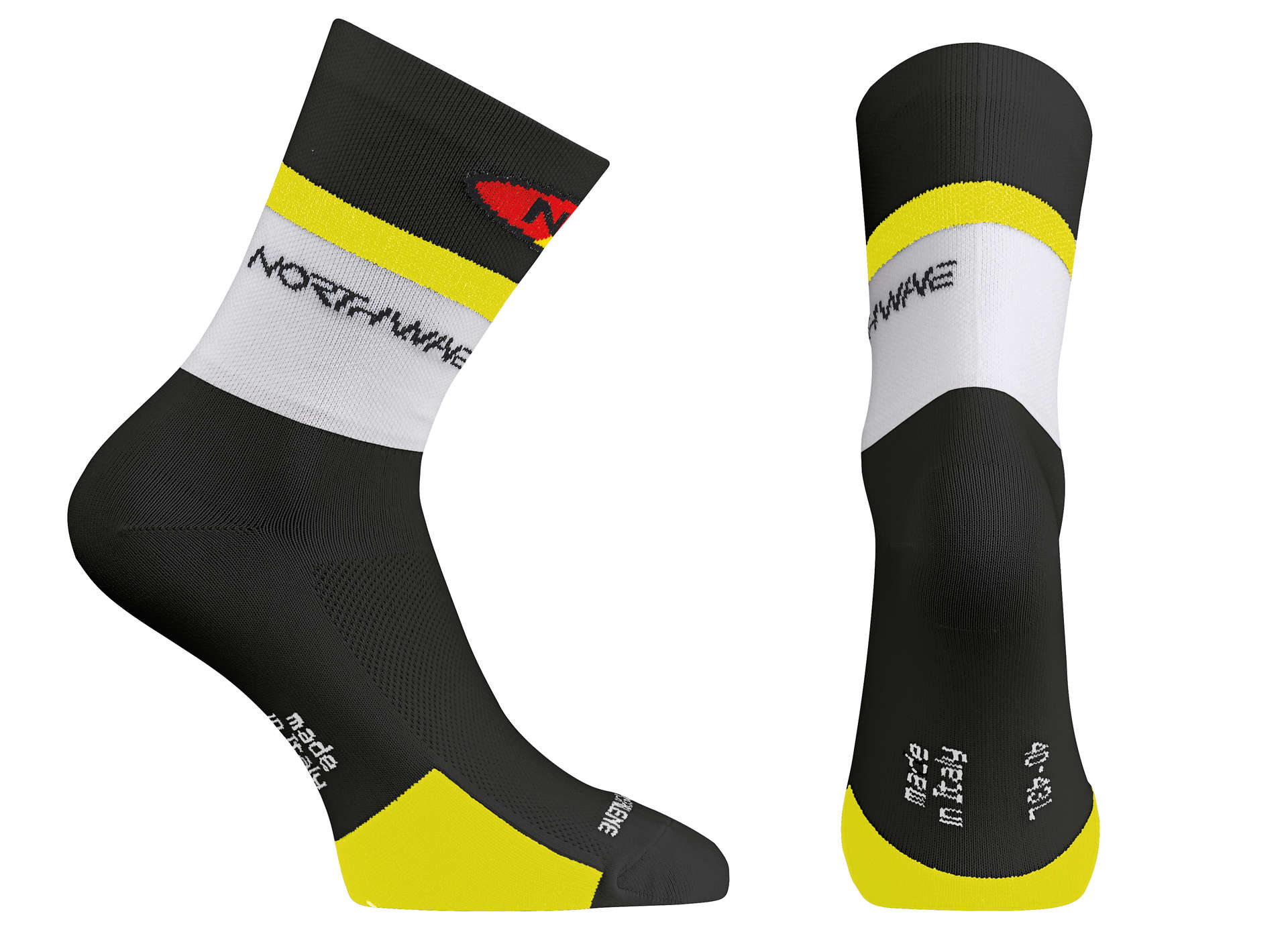 Northwave Logo High Sokken Zwart/Geel Fluo koop je bij Futurumshop.nl