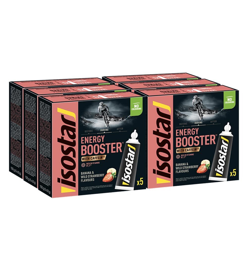 Isostar Energy Booster Aardbei/Banaan 12 x 5 stuks koop je bij ...