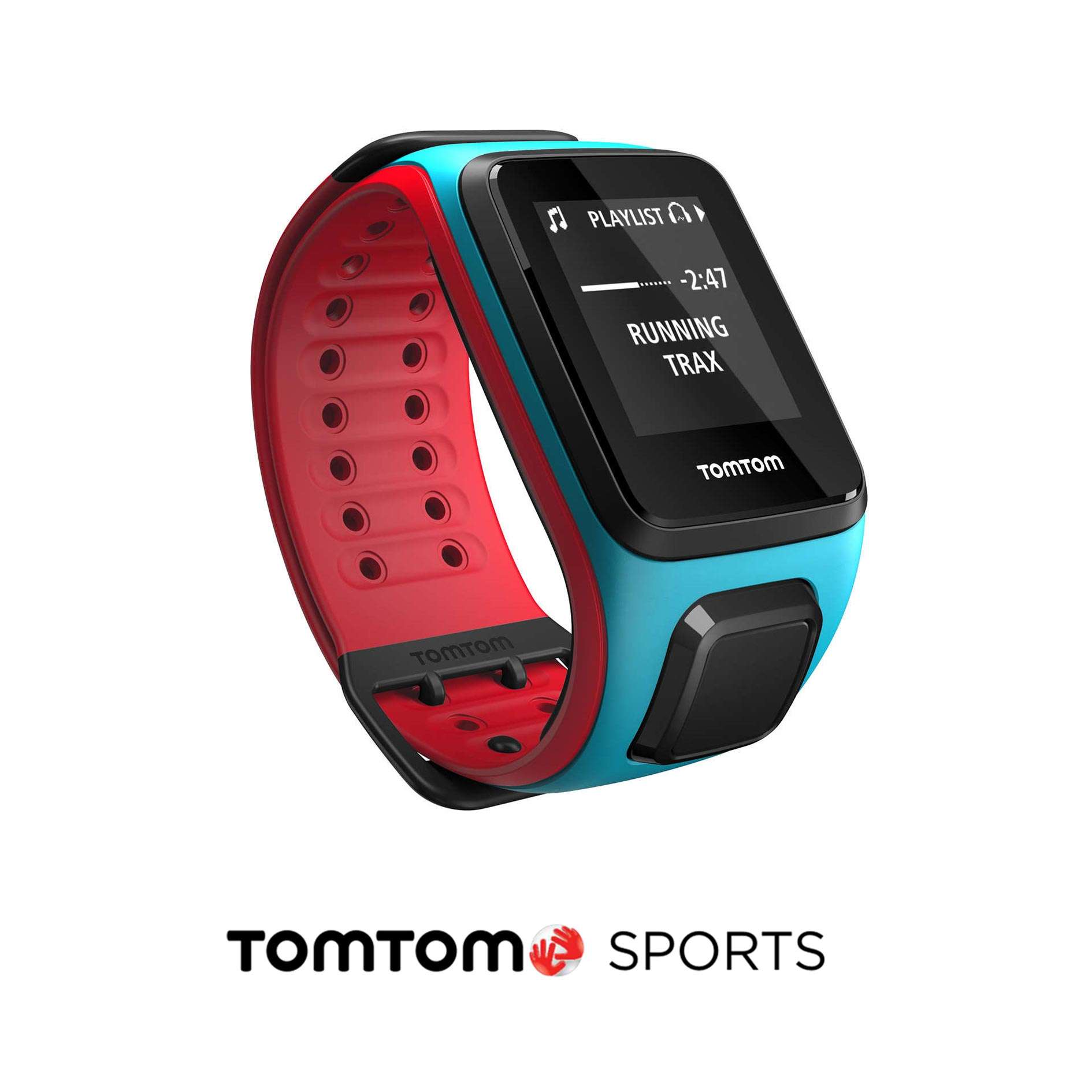 TomTom Runner 2 Cardio + Music GPS-horloge Blauw/ Rood