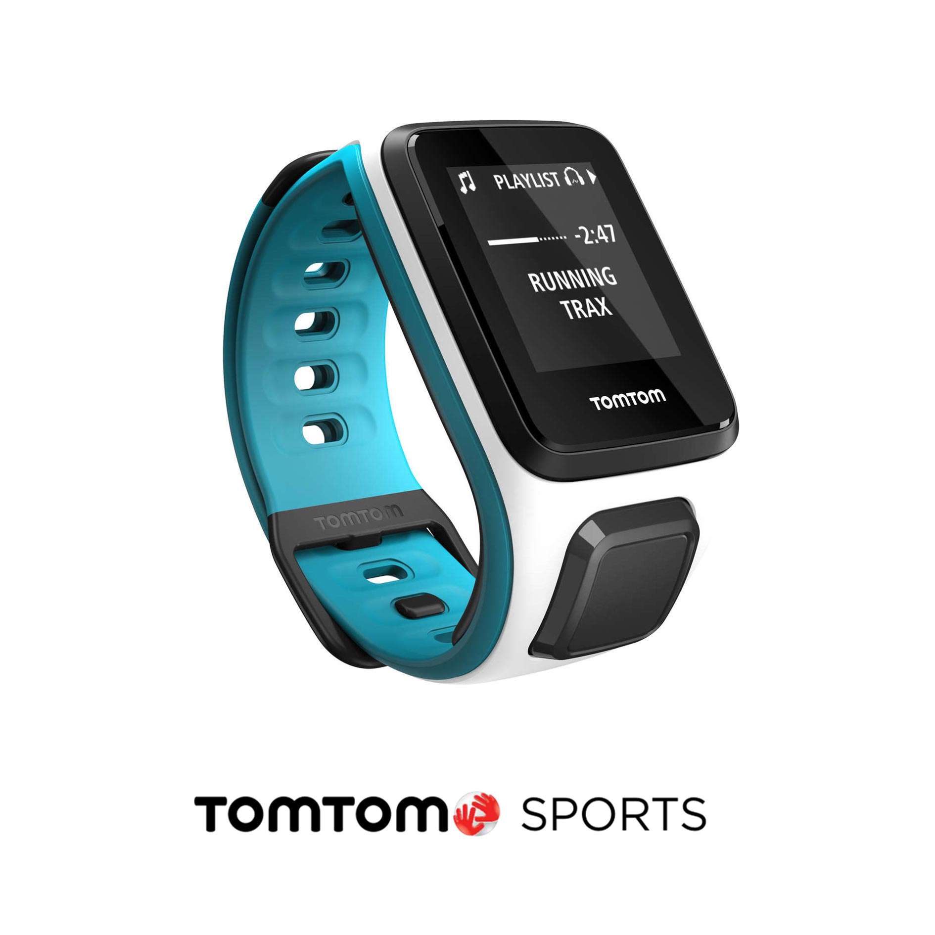 TomTom Runner 2 Cardio + Music GPS-horloge Wit/Blauw