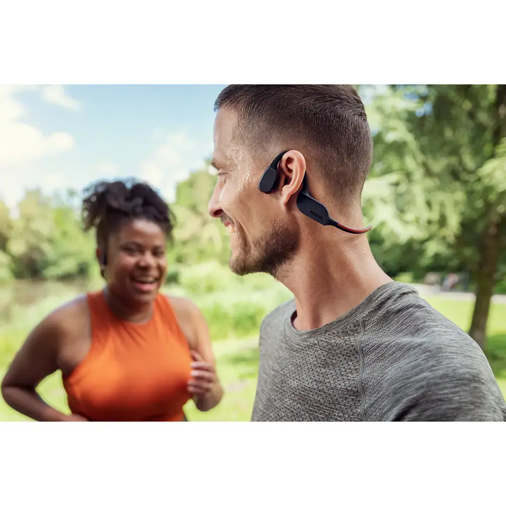 Philips GO Sports Open Ear Koptelefoon met LED Zwart/Rood