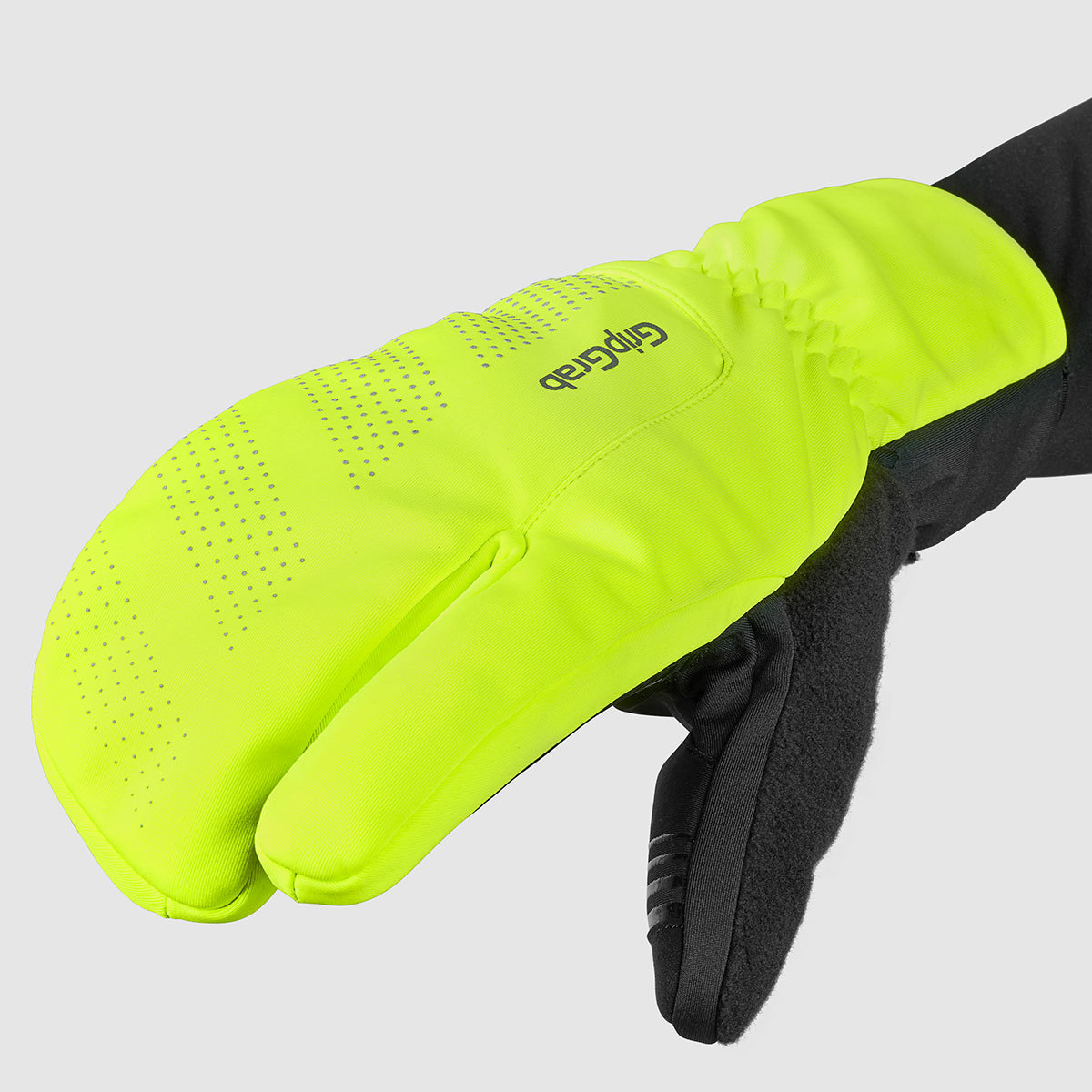 GripGrab Ride Windproof Deep Winter Lobster Fietshandschoenen Hi-Vis Geel