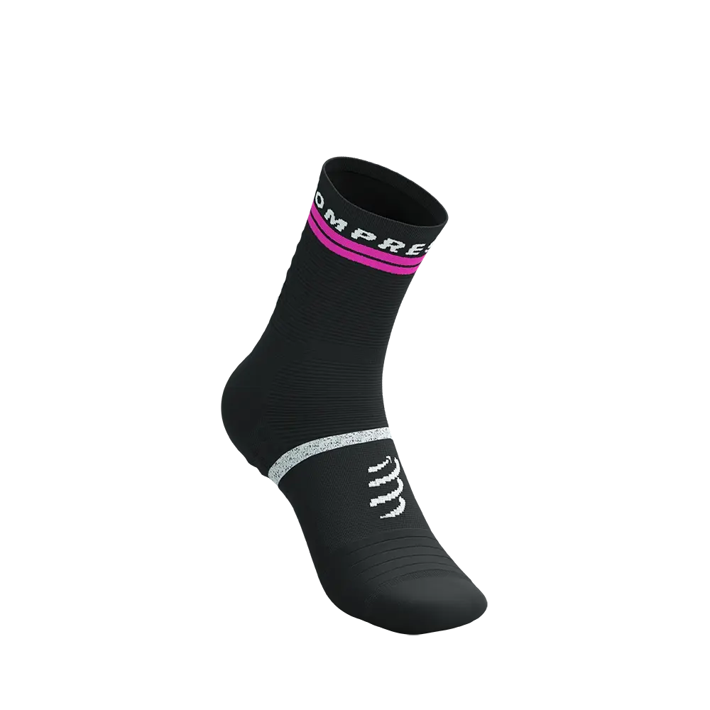 Compressport Pro Marathon V2.0 Hardloopsokken Zwart/Geel/Neon Roze