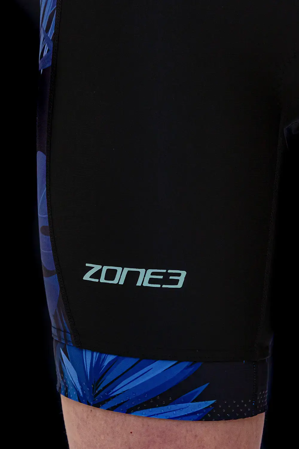 Zone3 Activate+ Tropical Palm Trisuit Korte Mouwen Donkerblauw/Groen Dames
